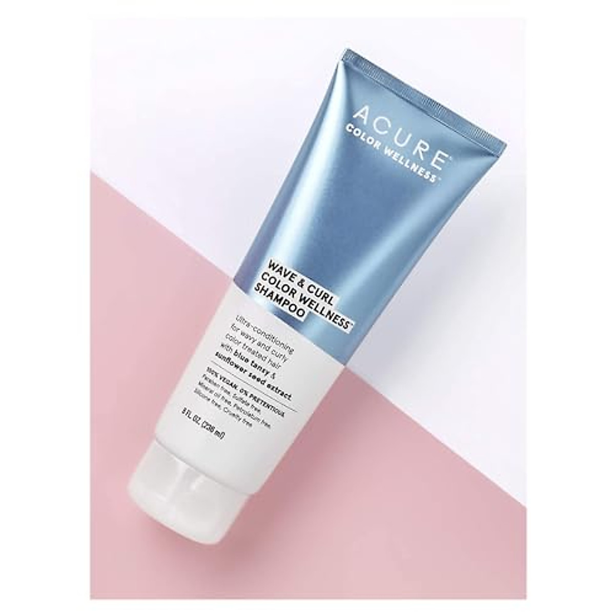 ACURE Wave & Curl Color Wellness Shampoo | 100% Vegan | Performance Driven Hair Care | Blue Tansy & Sunflower Seed Extract - Ultra-Conditioning For Wavy & Curly Color Treated Hair | 8 Fl Oz