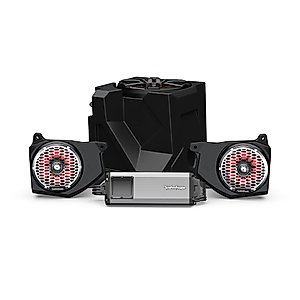 Rockford Fosgate RNGR18RC-STG5 Audio Kit: Ride Command Interface Adapter, 1500-Watt Amp, M2 Color Optix Multicolor LED Lighted Front Speakers & Subwoofer for Select Polaris Ranger Models (2018-2022)