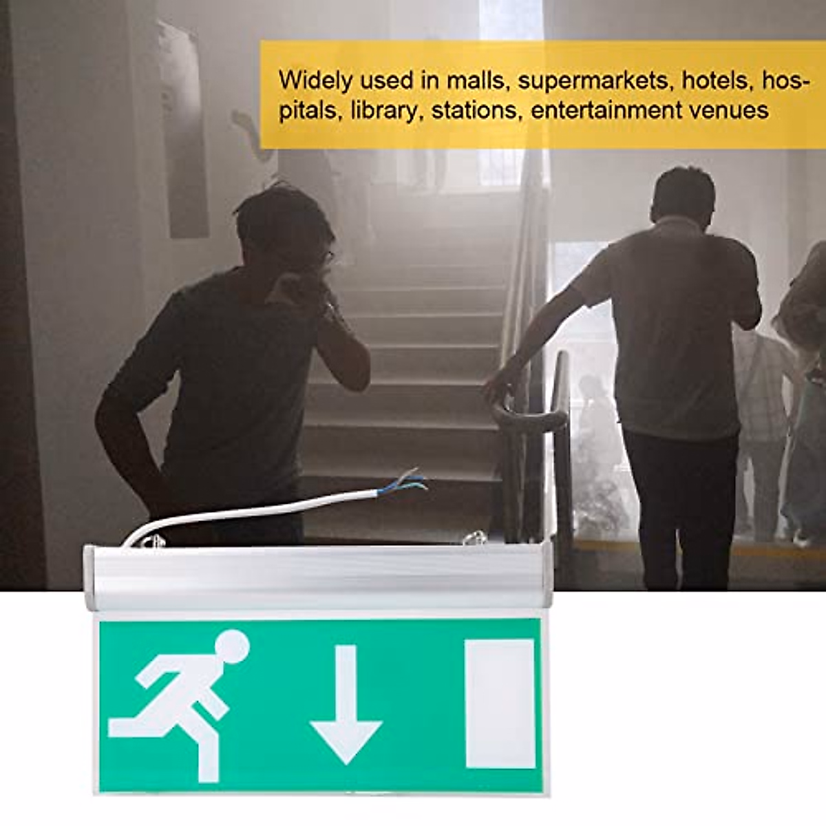 Acrylic LED Emergency Exit Lighting Sign Safety Evacuation Indicator Light 110-220V