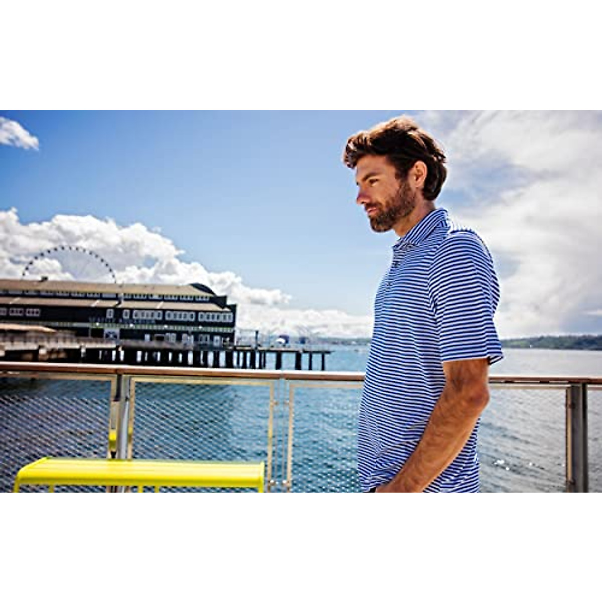 Cutter & Buck Virtue Eco Pique Stripe Recycled Mens Polo, Kelly Green, XXXL