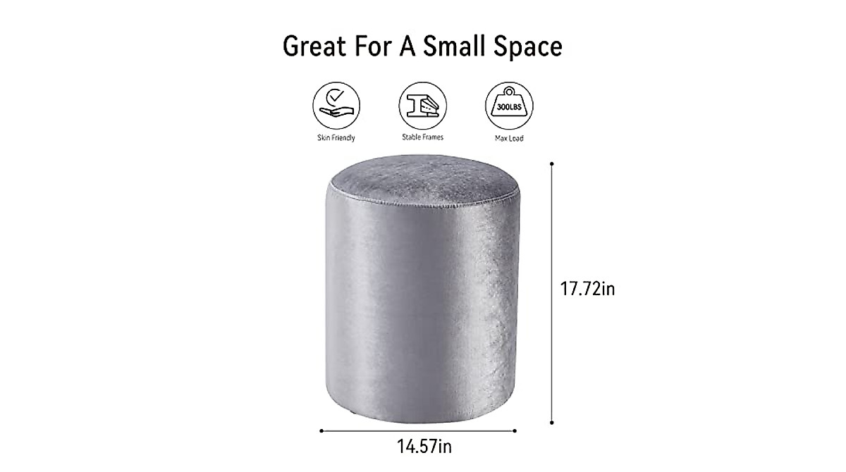 Modern Round Ottoman - Stylish Vanity & Foot Stool