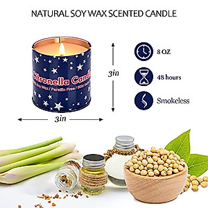 2 Pack Citronella Candles Outdoor and Indoor, 16Oz Natural Soy Wax Jar Candles with Citronella Oil for Patio Yard Deck Home, Summer Gift for Family Friends and Colleagues