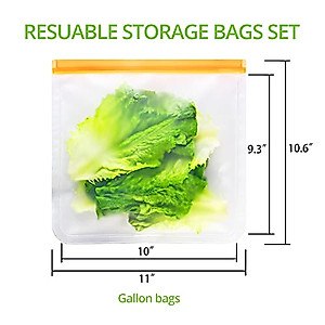 ZZWILLB Reusable Ziplock Bags Silicone - 6 Pack Reusable Freezer Bags - Leakproof Reusable Sandwich Bags BPA Free Snack Bags for Kids - Travel/Home Food Storage Bags