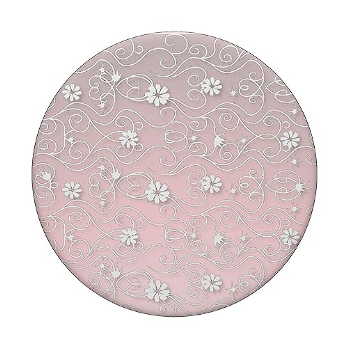 Pink White Flower Cell Phone Button Holder Pop Out Back Knob PopSockets PopGrip: Swappable Grip for Phones & Tablets PopSockets Standard PopGrip