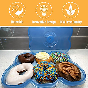 Touch Up Cup Donut Fresh Storage Container Holder, Airtight and Reusable, BPA-Free, As Seen On Shark Tank Products, Pack of 2, Holds 12 Fresh Donuts