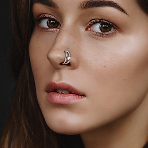 COCHARM 16G Stainless Steel Conch Earrings Conch Hoops 16 Gauge 10mm Double Hoop Conch Piercing Jewelry for Women Men