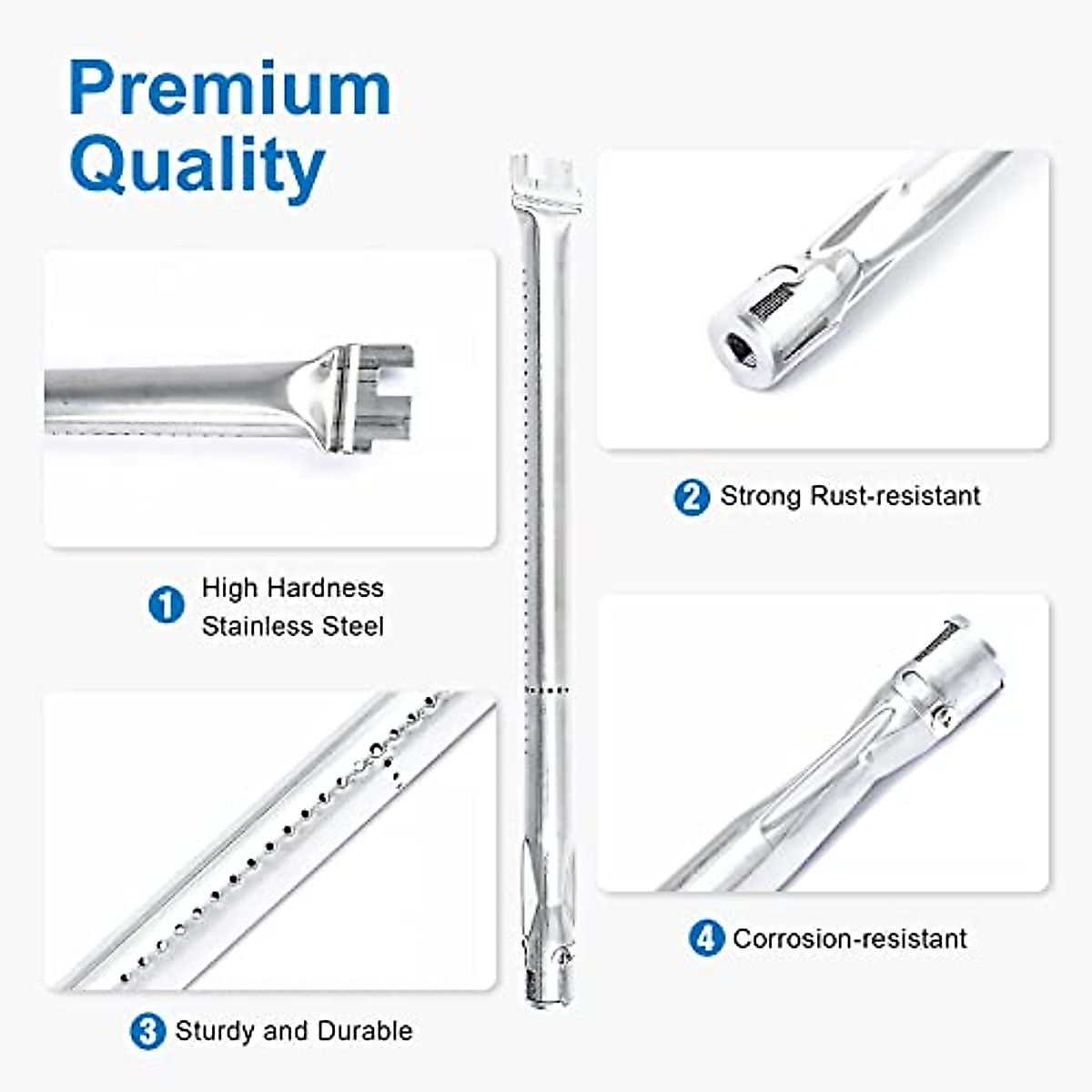 Uniflasy Repair Kit for Ducane Gas Barbecue Grill 30400040, 3200, 3400, Replacement for Ducane 3 Burner DUCHD1, 30500048, DUCHP1, 30500602, Burner Tube, Stainless Steel Burner and Heat Plate