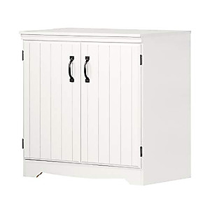South Shore Farnel 2-Door Storage Cabinet-Pure White, Tall with 4