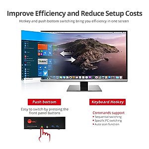 SIIG 2-Port DVI Dual-Link KVM Switch Smart Console with USB 3.0 Multi-Media (CE-DV0111-S1)