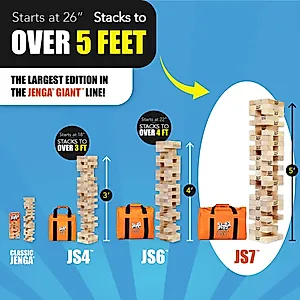 Jenga Giant - Stacks to Over 5 feet - Officially Licensed - JS7