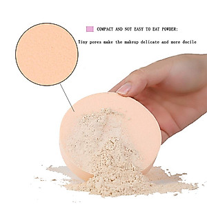 myonly 3pc big Round Makeup Sponges is suitable for eye foundation, blush application, forehead and cheeks, large area of makeup, soft and thick, fast makeup, dry and wet, no scumming (pick of two)