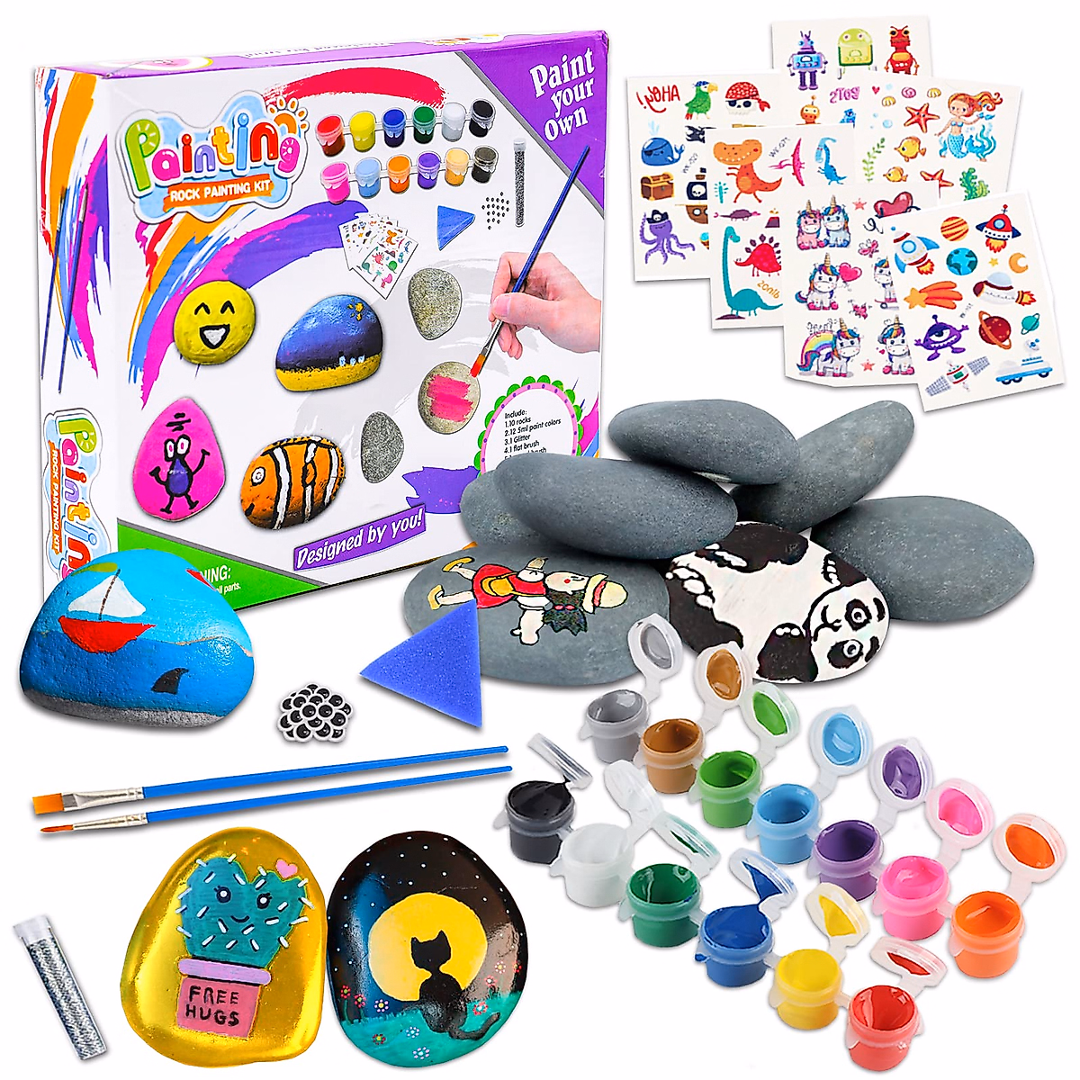 Koltose by Mash Rock Painting Kit for Kids - Extra-Large Arts and Crafts Kit for Kids, Indoor and Outdoor Activities Set for Kids Ages 4 – 16