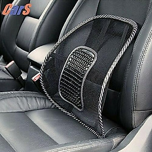 Mesh Lumbar Back Support Massage Cushion Office Home Car Seat Chair Ventilate Cool Cushion Pad with Massage (Black, 40 * 7.5 * 36cm/15.8 * 3 * 14.2inch (L*W*H))
