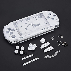 Yeepin Clip on Shell Case Full Housing Console Game Shell Case Cover for Sony PSP 3000 Console (White)