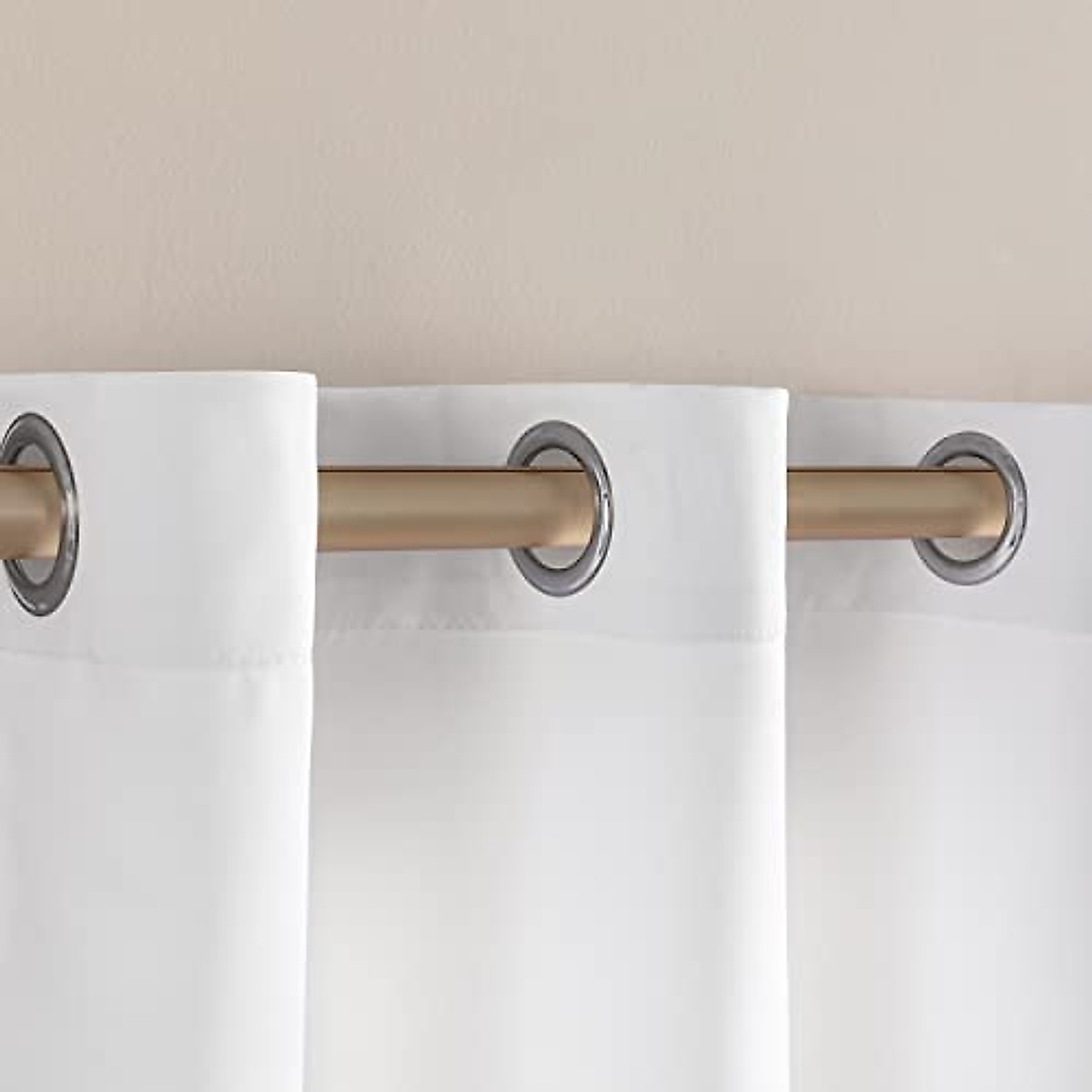 XTMYI White Short Room Darkening Curtains for Bedroom,Thermal Insulated 80% Blackout Light Blocking Grommet Window Curtains for Kitchen Bathroom,36 by 48 Inch Length 2 Panels Set