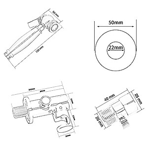 ifgswopq Toilet Sprayer Bidet Handheld Bidet Sprayer Toilet Bidet Shower Hose Cold Water Brass Gold Douche Spray Kit for Women,B (B)