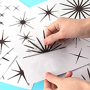 Star Twinkle Wall Stickers - Removable Wall Decals - Star Wall Decals, Space Wall Sticker, Space Theme Room Wall Decals (Black Star Wall)