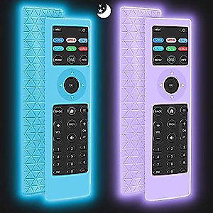 Remote Case Cover Skin Holder for XRT140 Vizio Remote Control,Silicone Protective Case for XRT140 Smart TV Remote,XRT140 Universal Remote Battery Back Glowing Covers Protector,Glowpurple Glowblue