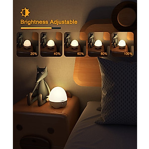 Lyridz Nursery Night Light for Kids, Motion Sensor Night Light with 8 Colors Changing, Dimmable, Rechargeable, 1-Hour Timer, Touch Control