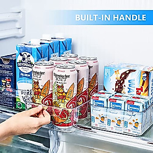 Refrigerator Organizer Bins, REDMOND 6pcs Fridge Organizers and storage clear Stackable for Kitchen, Pantry, Refrigerator, Cabinets, Freezer, 12.3" Long (6 Small)