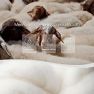 EXCELLENT THERMAL Merino Wool Socks Men, Winter Soft Thick Warm Socks for Men, Cozy Crew Hiking Socks Size 7-13(5 Pairs)