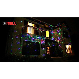 LedMall Motion 8 Patterns in 1 Red, Green, and Blue Outdoor Christmas Laser Lights Projector with remote control and Security Lock
