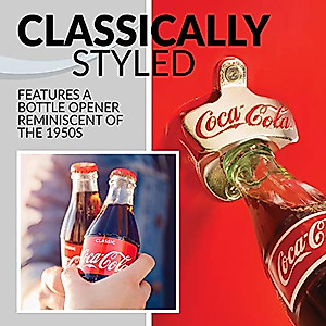 Nostalgia Coca-Cola Refrigerator with Freezer, 3.2 Cu. Ft., Adjustable Temperature Cools as Low as 32 Degrees, Bottle Opener, Ice Cube Tray, Scraper Included, Red