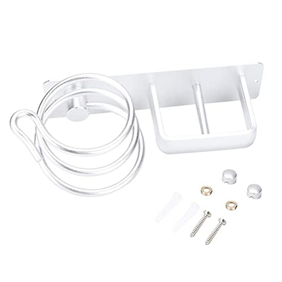 Yosoo Aluminum Spiral Hair Dryer Holder, Wall Mounted Shelf Hair Dryer Rack Organizer Holder Styling Stand for Bathroom