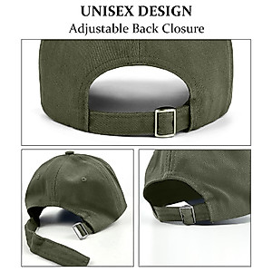ZEXIAN 3 Pack Unisex Cotton Baseball Cap Adjustable Unconstructed Plain Sport Dad Golf Hat for Men and Women (Black+Grey+Green)