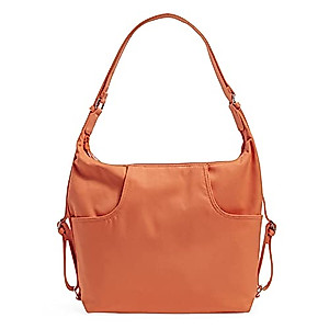 Vera Bradley Women's Cotton Convertible Backpack Shoulder Bag, Orange Bell Pepper - Recycled Cotton, One Size