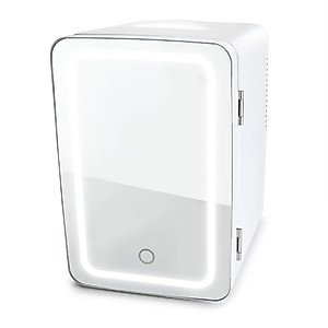 Personal Chiller LED Lighted Mini Fridge (White), 6 liters