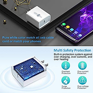 USB C Charger, Pofesun 3Pack 20W PD Fast Charger Block USB-C Wall Charger Power Adapter Compatible with iPhone 14/14 Plus 13 12 11 Pro Max,iPad Mini/Pro,AirPods Pro, Samsung Galaxy S22 S21 S20-White