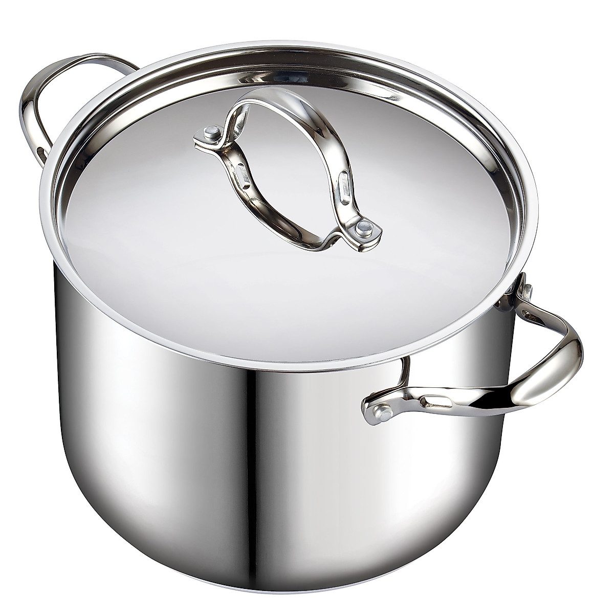 Cooks Standard Quart Classic Stainless Steel Stockpot with Lid, 12-QT, Silver & 6-Quart Stainless Steel Stockpot with Lid