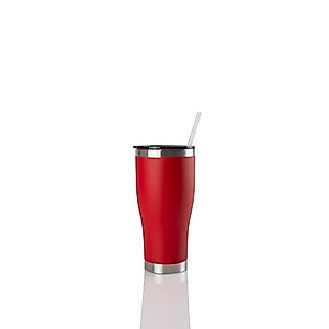 Hogg Modern Curve 30 oz Tumbler - Red, Powder Coated Tumbler, Bulk Tumblers with Lids and Straws, Engravable Blanks, Powder Coated Tumblers for Laser Engraving, Etching, Vinyl, DIY
