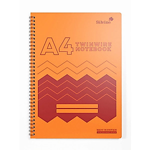Silvine 160 Page A4 Wirebound Notebooks with Durable Wipe Clean Covers [Assorted Pack of 5]