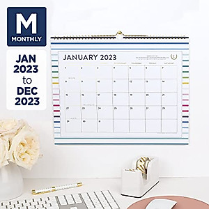 AT-A-GLANCE 2023 Wall Calendar, Simplified by Emily Ley, 15" x 12", Medium, Monthly, Happy Stripe (EL90-707)