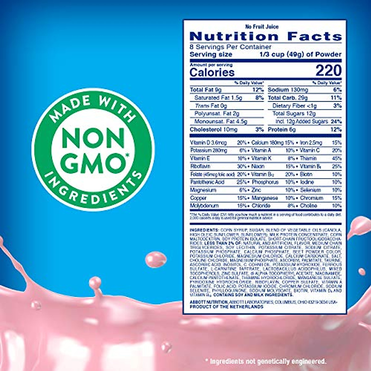 PediaSure Grow & Gain Non-GMO and Gluten-Free Shake Mix Powder, Nutritional Shake For Kids, With Protein, Probiotics, DHA, Antioxidants*, and Vitamins & Minerals, Strawberry , 14.1 Ounce (Pack of 6)