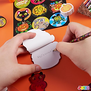 JOYIN 168PCS Halloween Stationery Set, Art Set for Kids' Birthday Gifts, 24 Pack Halloween Themed Stationery Set, Halloween Class Exchange, Party Favors Carnival Game Prizes, Halloween Stationery Gift