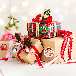 HOWAF Christmas Stickers, 96pcs Assortment Holiday Sticker Round Xmas Label Stickers Gift Stickers Kids Stickers for Crafts, Scrapbooking, Card Making, Christmas Party Supplies, 24 Patterns, 4cm