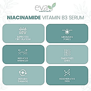 Niacinamide Serum for Face, Firming Moisturizer Serum with Niacinamide Vitamin B3 + Hyaluronic Acid - Pore Minimizer, Restores Elasticity, Reduces Blemishes, Discoloration Serum (2oz)