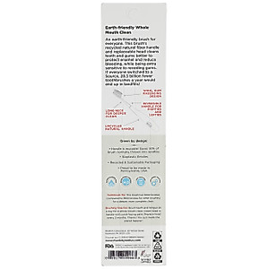 RADIUS - Source Toothbrush, Replacement-Head Technology and a Handle Made from Repurposed Materials, Colors May Vary (Medium, 1 Count)