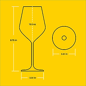 JoyJolt Layla White Wine Glasses, Set of 4 Italian Wine Glasses, 13.5 oz Clear Wine Glasses – Made in Europe