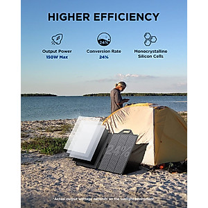 BigBlue Solar Generator 1075.2Wh with 2PCS 150W Solar Panels, 4x1000W (2000W Surge) AC Outlets, PD 100W USB-C, 10ms UPS, Portable Power Station with Panels for Home Backup, Emergency, RV Camping