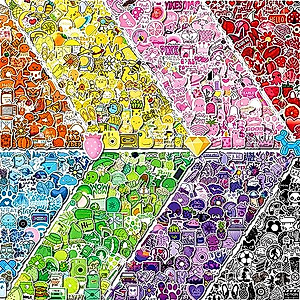 600 PCS Bulk Stickers for Kids, Cute Water Bottle Stickers, Colorful Waterproof Vinyl Sticker for Hydroflask Laptop Phone Skateboard, Assorted Stickers Pack for Teachers