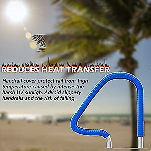 Moleney Pool Handrail Cover, Slip Resistant Pool Hand Railing Grip Sleeve, Rail Grip for Swimming Pool Hand Railing Cover, Safety Grip Sleeve with Zipper(6 feet, Royal Blue)