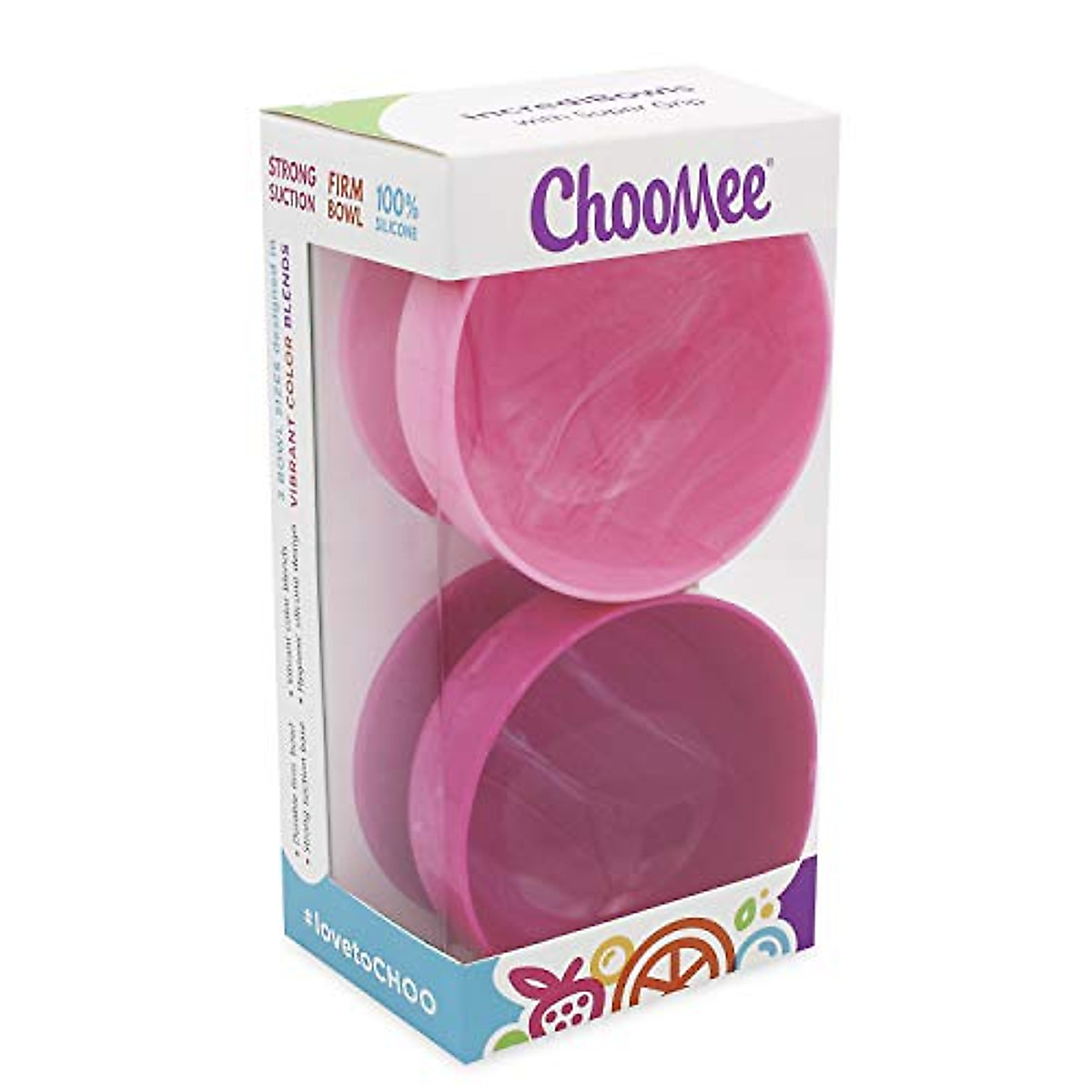 ChooMee Silicone Baby Suction Bowls | Non Slip Extra Strong Suction Base with Durable and Firm Bowl | Ideal for Infant and Toddler Baby Led Feeding | Small 2 CT