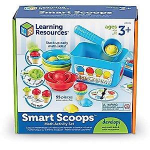 Learning Resources Smart Scoops Math Activity Set, Stacking and Sorting Toys, Develops Early Math Skills, 55 Pieces, Ages 3+