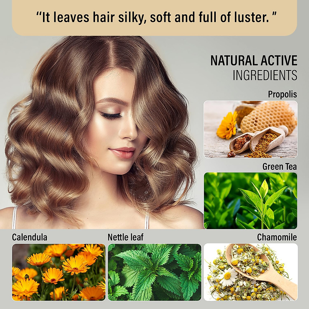 Bioken Intensive Revitalizing Shampoo – 33.8 oz Dry & Sensitive Hair Bee Propolis Herbs Promote Hair Growth Hydrating Moisturizing Nano Color Care Sulfate Free