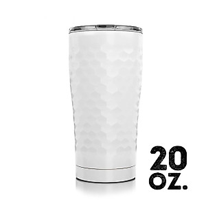 Seriously Ice Cold SIC 20 Oz. Double Wall Vacuum Insulated 18/8 Stainless Steel Travel Tumbler Mug | Powder Coated with Splash Proof BPA Free Lid | Coffee, Tea, Wine, and Cocktails (Dimpled Golf)
