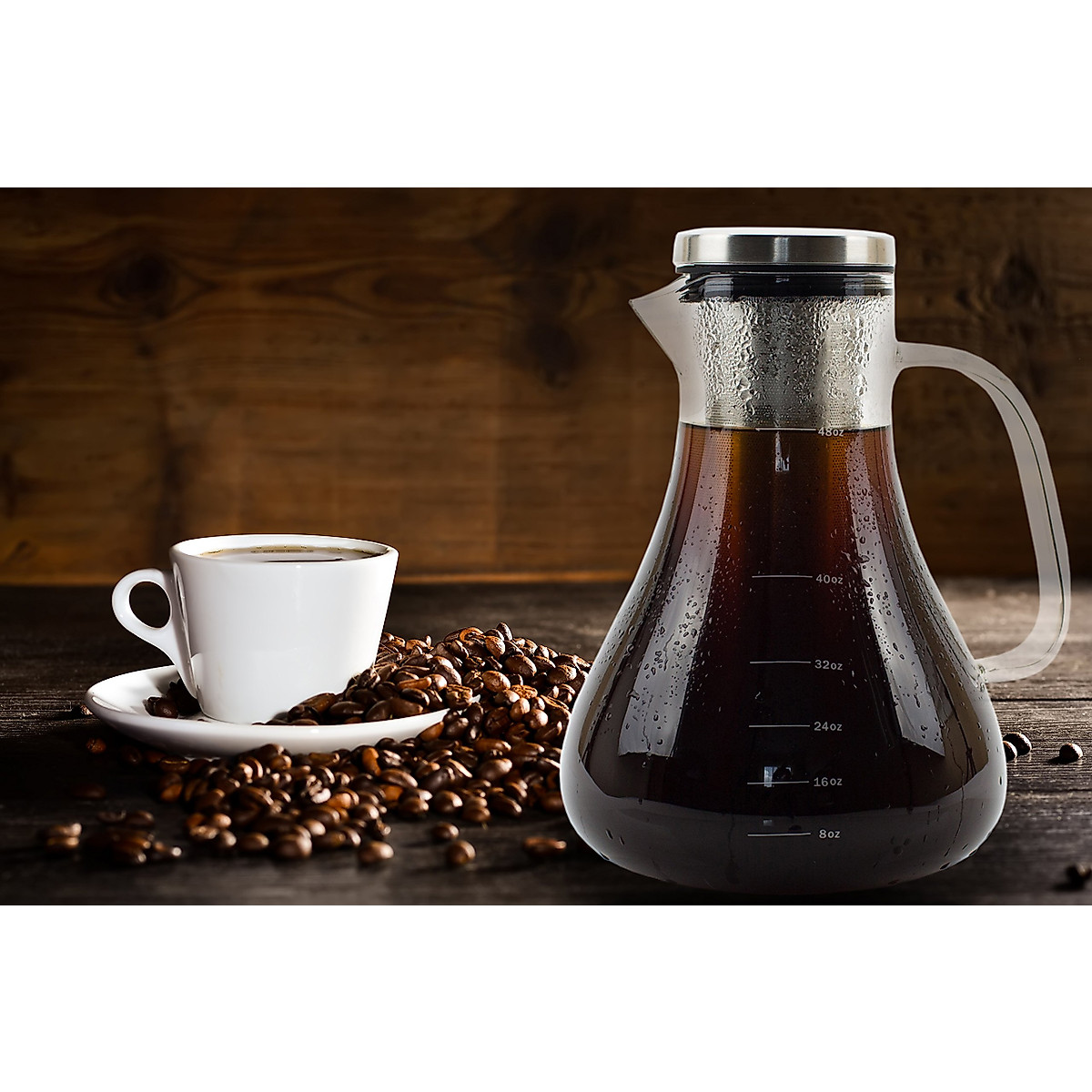 Stonn & Wolln Cold Brew Coffee Maker, Glass Carafe, 1.5L, Clear, Modern, No-Spillage Lid & Ergonomic Spout